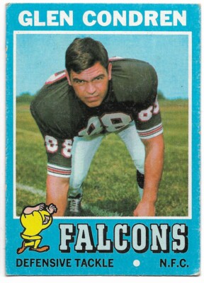 1971 Topps #122 Glen Condren ROOKIE Football Card - Atlanta Falcons | eBay