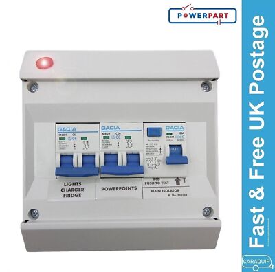 Caravan Deluxe Mains Consumer Unit 230V Caravan Motorhome VW Camper ...