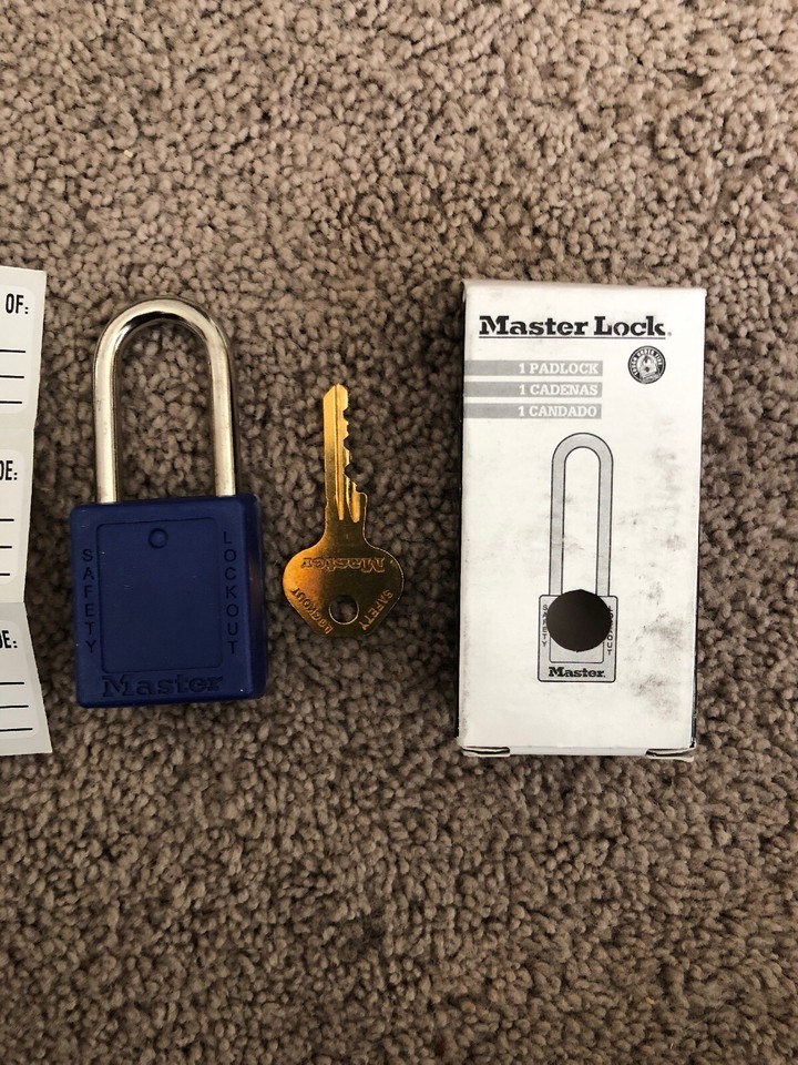 Master Lock Blue Zenex™ Thermoplastic Safety Padlock 1.5" Wide with 1.5 ...