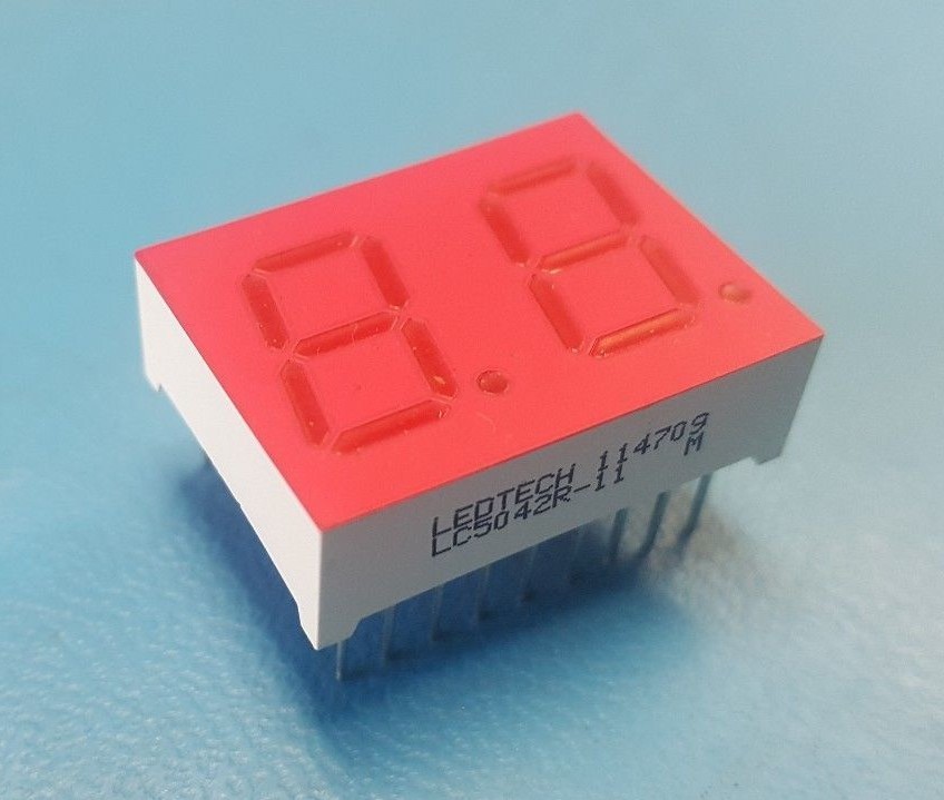 (2pcs) Dual 7-Segment, 0.5" Numeric LED Displays, LEDTECH, LC5042R-11 ...