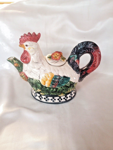 VINTAGE 1998 CERAMIC ROOSTER HEN CHICKEN TEAPOT CBK LTD LLC | eBay
