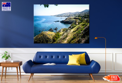 Rock Mountain & Sea Skyline View Wall Canvas Home Decor Australian Made ...