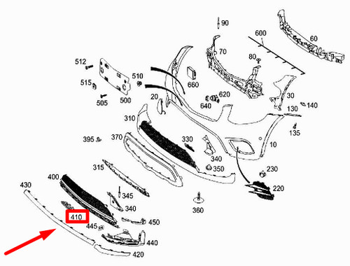 MERCEDES-BENZ GLC X253 FRONT LEFT OUTER BUMPER TRIM A2538855900 | eBay