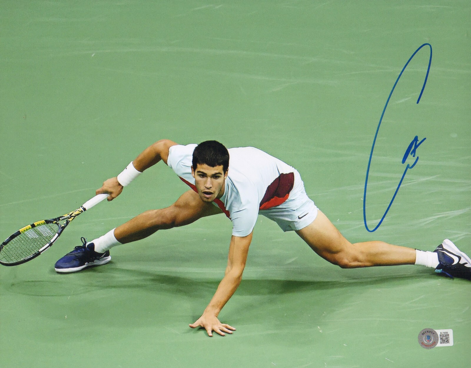 CARLOS ALCARAZ SIGNED AUTO'D 11X14 PHOTO BAS COA ATP TOUR 2022 US OPEN ...
