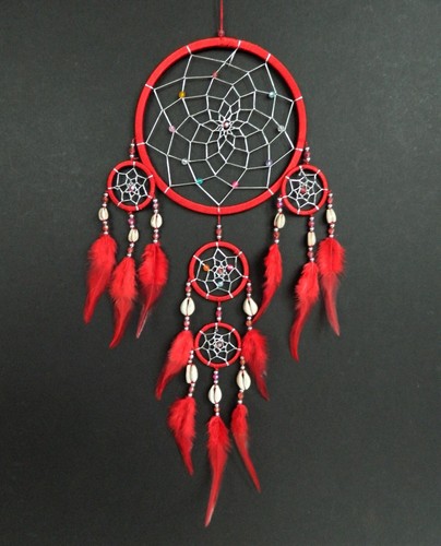 Dream Catcher Red Dreamcatcher Boys Girls 16cm x 40cm STUNNING ITEM | eBay
