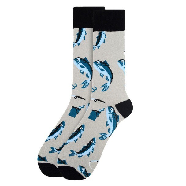 Men's Fishing Novelty Socks, Mens Fish Socks, Outdoor Socks | eBay