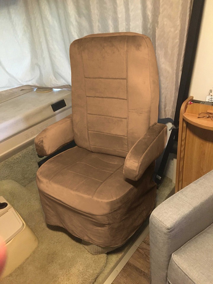 Nice 16 0unce Velour Motorhome,RV Captain Chair Seat Covers Fits Beaver ...
