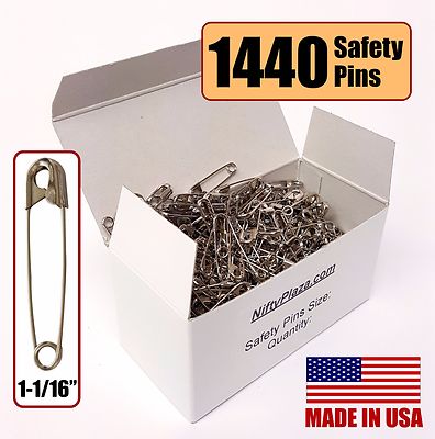Safety Pins 1440 per Lot BRAND NEW Size 1-1/16" ***Made in USA*** Free ...