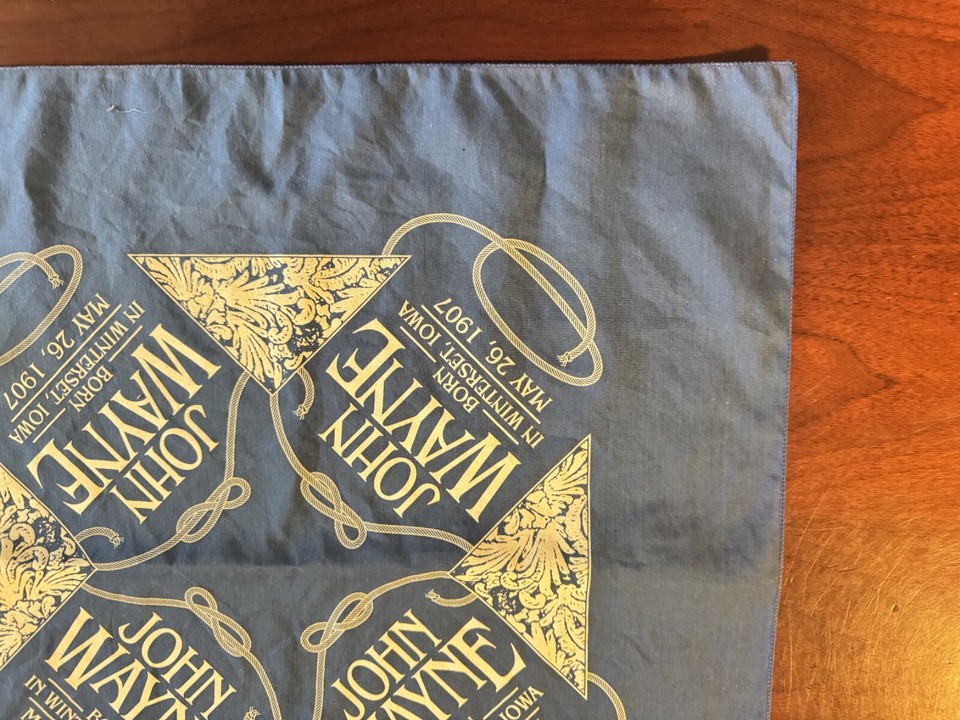 Vintage John Wayne Cowboy Bandana Handkerchief Winterset Iowa ...