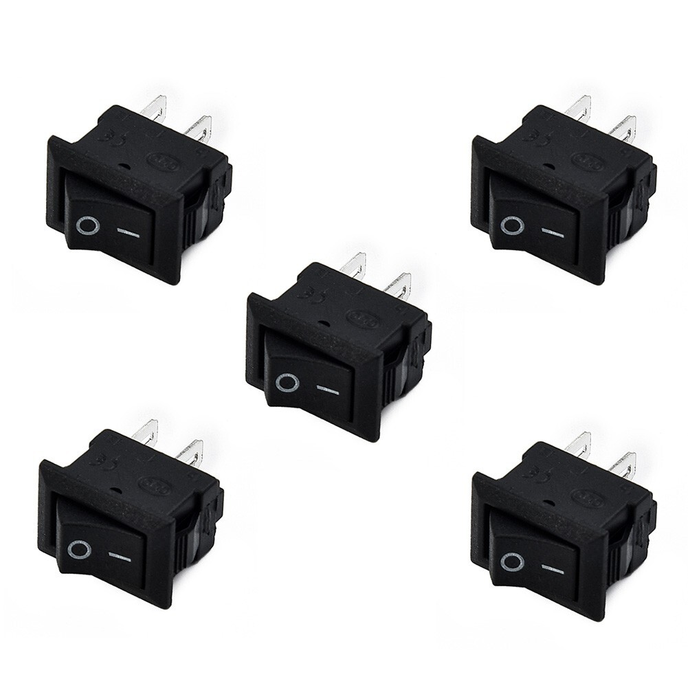 10 Pcs Pro SPST ON/OFF Switch Mini Black 2 Pin Rocker Switch DC 12V 16A ...
