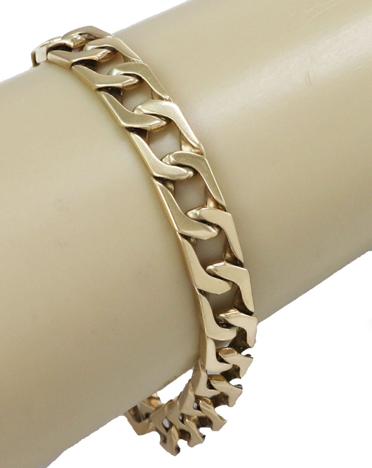 Men's 14k Yellow Gold Wide Flat Open Curb Chain Link … - Gem