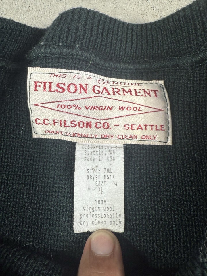 Filson Guide Sweater Size XL Dark Green Style 701 Vintage 1999 ...