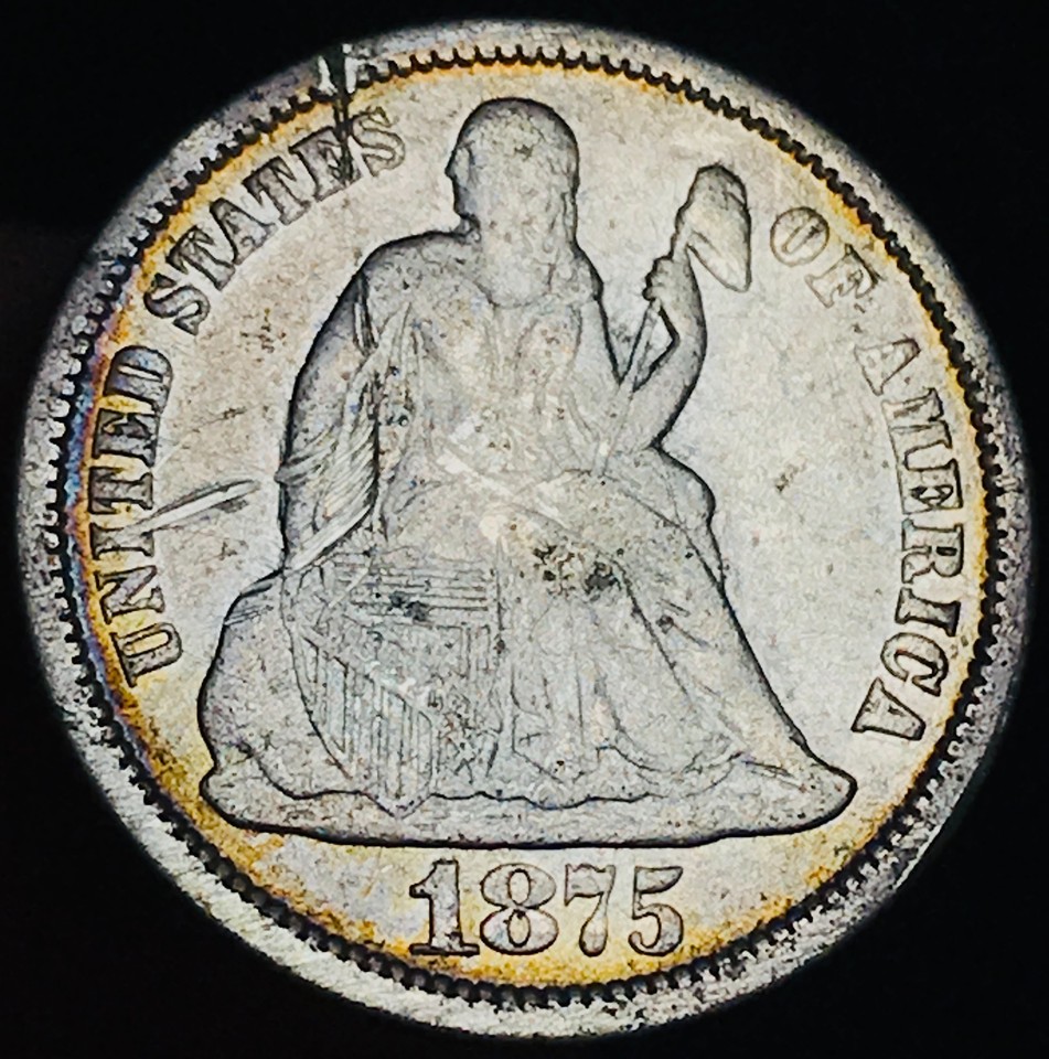 1875 Seated Liberty Dime 10c Ungraded 90% Silver US Coin CC27013 | eBay