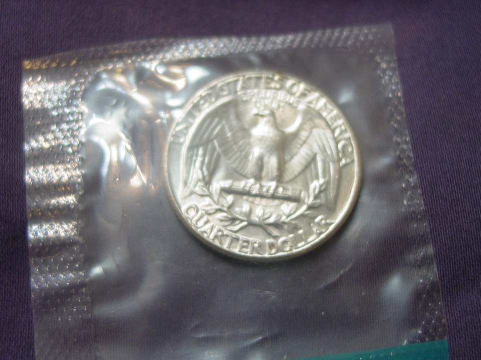 1964 No Mint Mark Mint Wrapped Silver Washington Quarter Nice Coin! 0 S ...