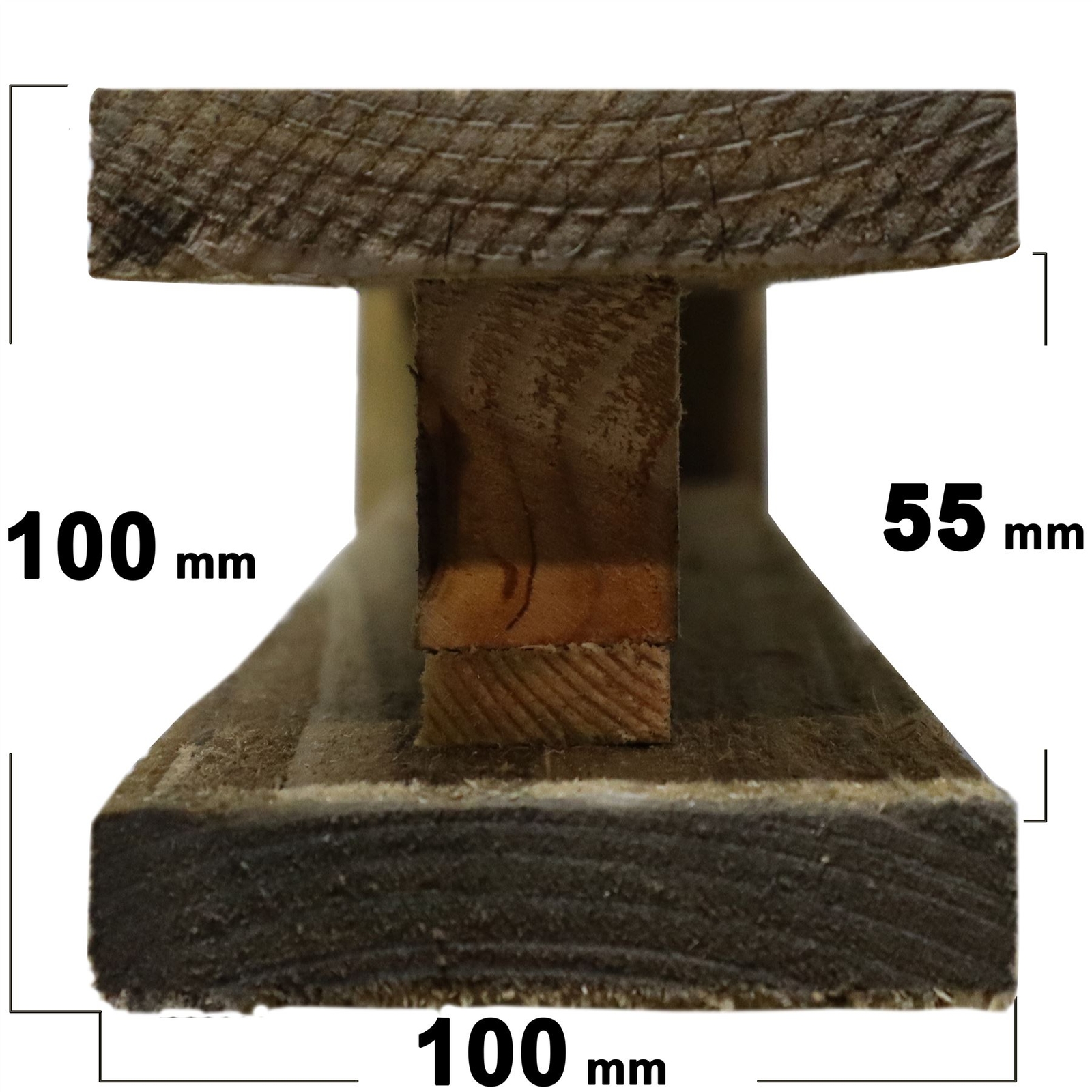 1ft (30cm) Timber/Concrete Garden Fence Panel 100x100mm Post Extender ...