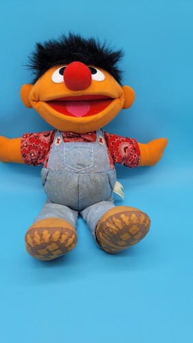 Vintage Tyco Sesame Street Singing Farmer Ernie Plush Doll Jim Henson ...