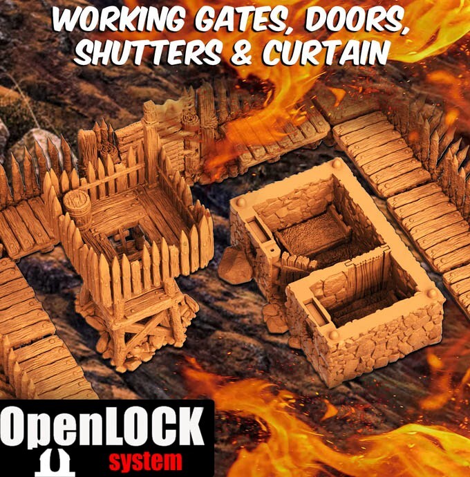 Log Palisade Fort 28mm Medieval Scottish Highlands Viking Terrain D&D ...