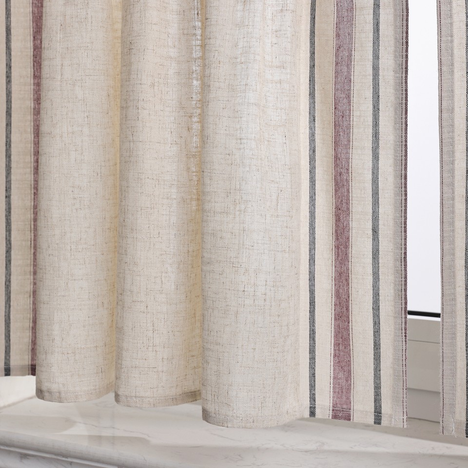 2X Short Curtains Cafe Kitchen Small Flax Net Curtain Valance Window ...