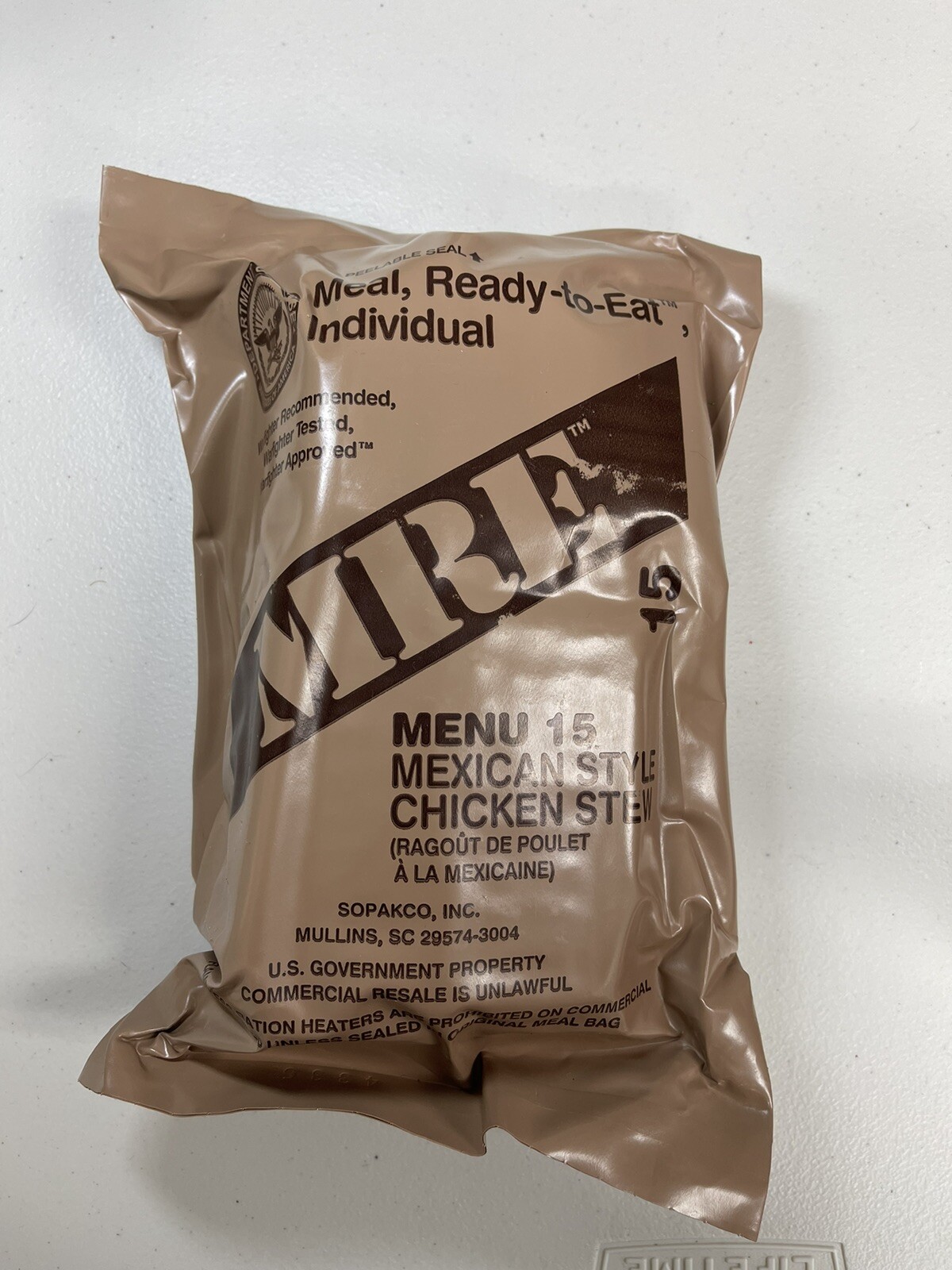 MRE Menu 15 Mexican Style Chicken Stew Meal Ready To Eat Sopakco | eBay