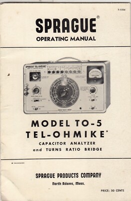 Capacitance Meters - Sprague Tel-Ohmike Model