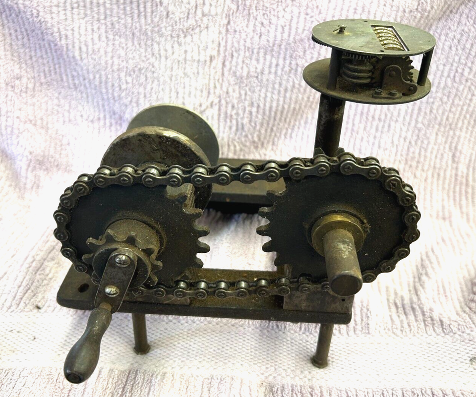 Antique Hand Crank Coil Winding Machine with counter, works! Steampunk ...