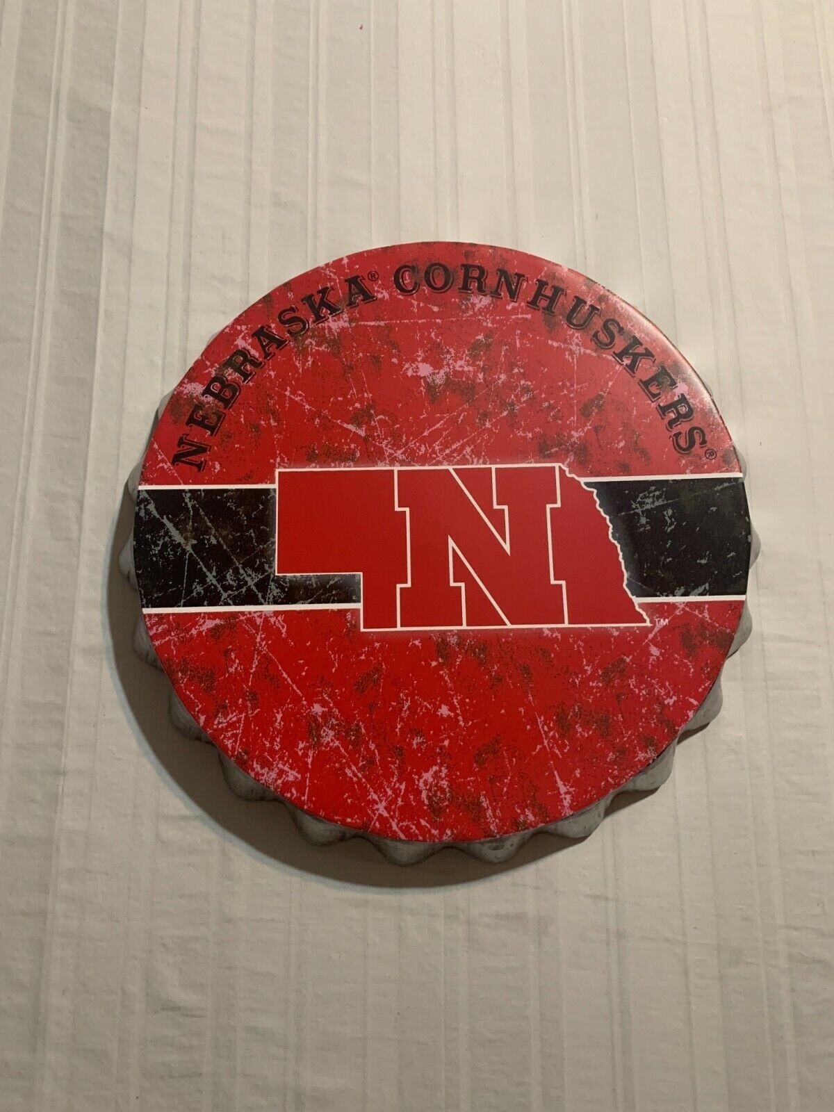 Nebraska Cornhuskers NCAA 13" Wall Bottle Cap Metal Sign Forever ...