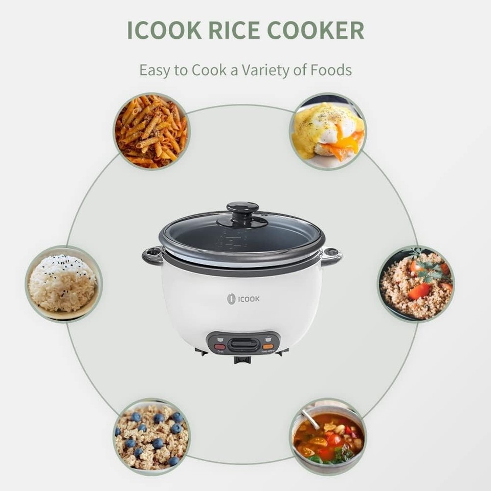 iCook White Rice and Multi-Grain Cooker 1L, Removable Non Stick Pot | eBay