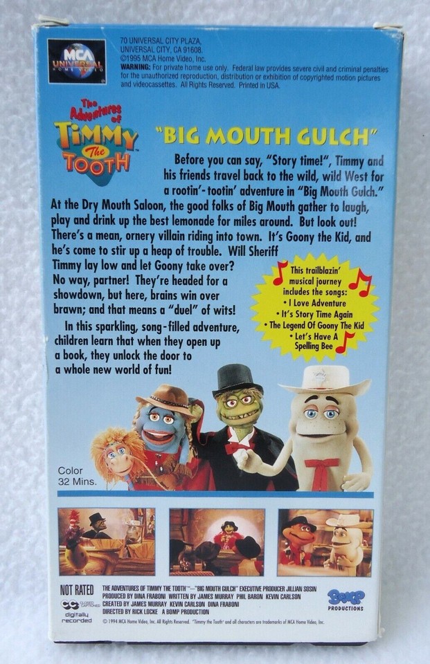 The Adventures of Timmy the Tooth Big Mouth Gulch (VHS, 1996) Children ...