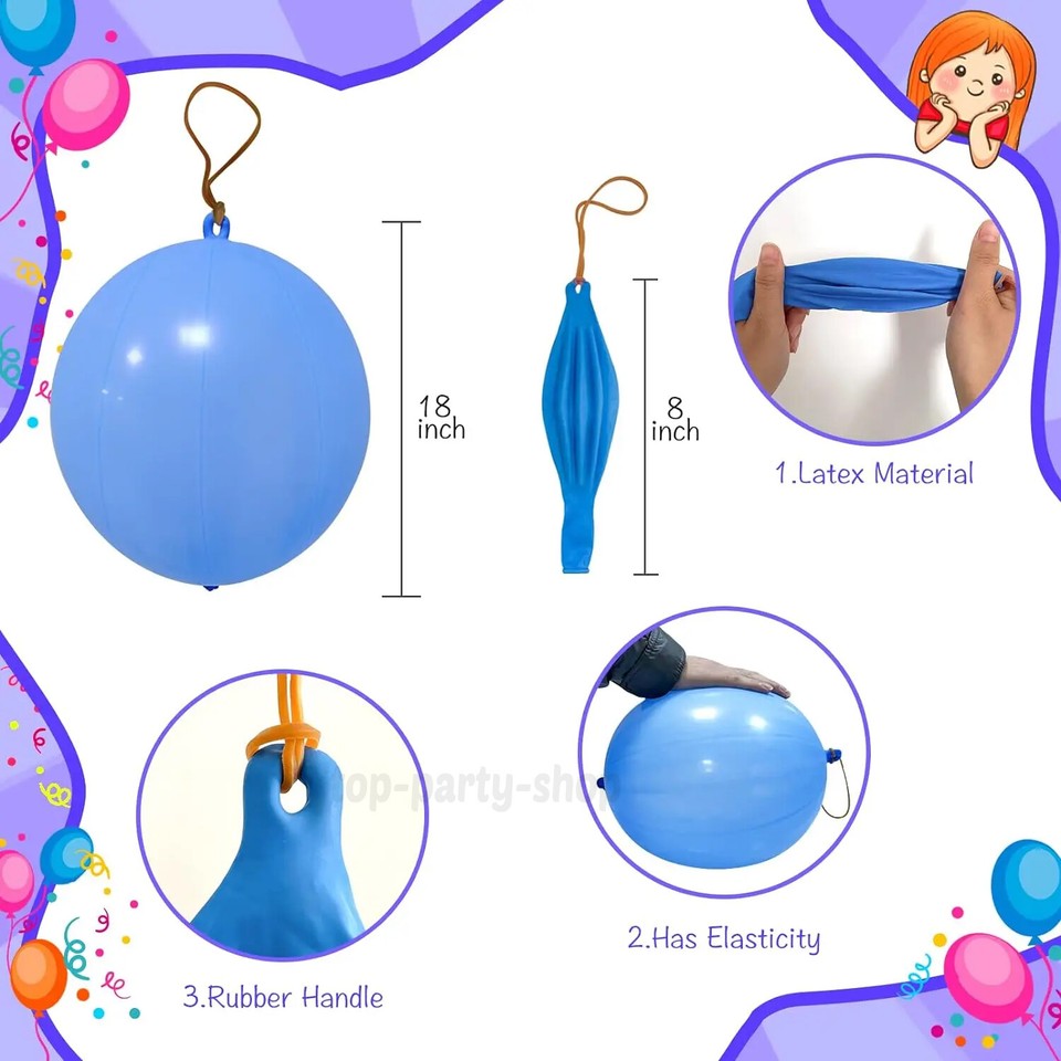 LARGE PUNCH BALLOONS Party Bag Fillers Goody CHILDRENS Loot Bag Toys ...