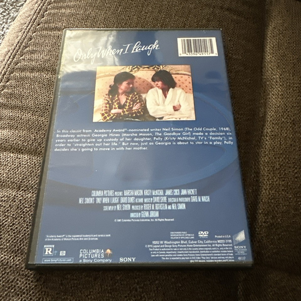 Only When I Laugh DVD Neil Simon Marsha Mason Kristy McNichol 1981 ...
