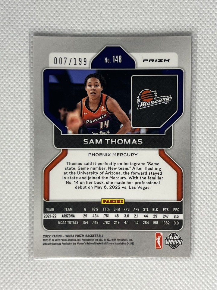 2022 Panini Prizm WNBA Sam Thomas #148 Red Prizm /199 Phoenix Mercury | eBay