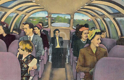Wabash Steamliner Blue Bird Observation Deck Train Interior Postcard ...