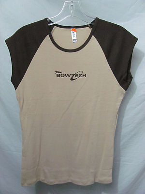 NEW Team Bowtech Womens Two Tone Brown T-Shirt Tee Shirt 100% Cotton By ...