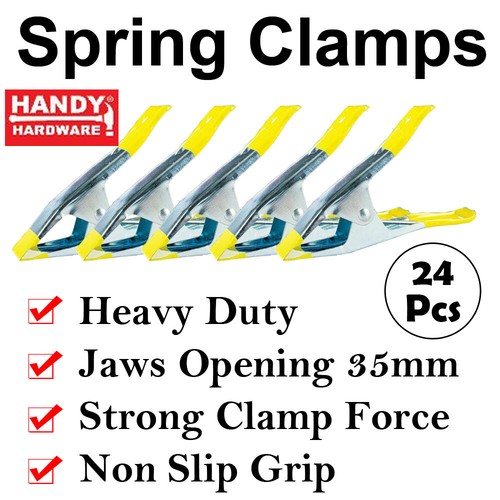 24x Non Corroding Steel Handy Hardware Spring Clamps Vice Jaws Heavy ...