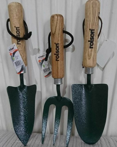 Rolson Heavy Duty Garden Tools Set 3pc Hand Trowel, Transplanting and ...
