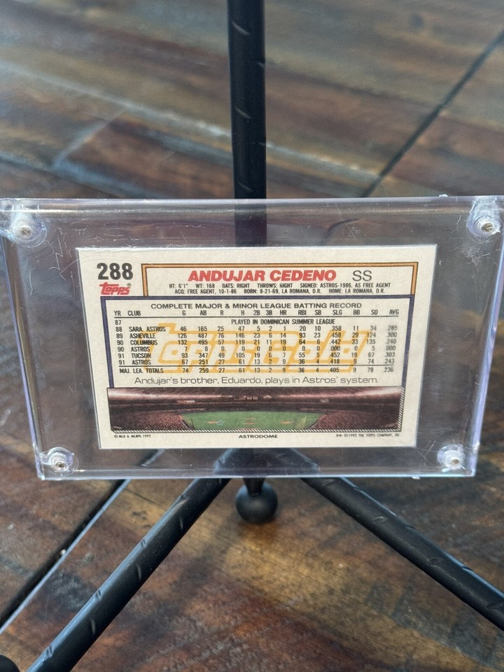 Andujar Cedeno #288 1992 Topps Error card | eBay