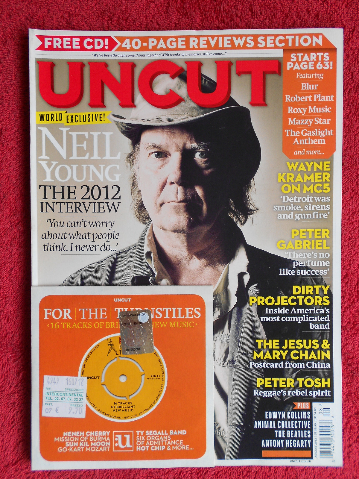 rivista UNCUT 183/2012 CD Neil Young Peter Gabriel Peter Tosh MC5 ...