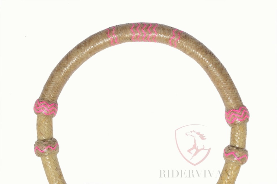 Western Bosal 40 Plait, Natural & Pink Rawhide Bosal Set, Horse Hair ...