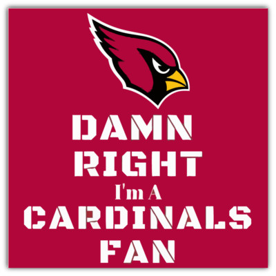 Arizona Cardinals NFL Fan Slogan Car Bumper Sticker Decal- 3'' or 5 ...