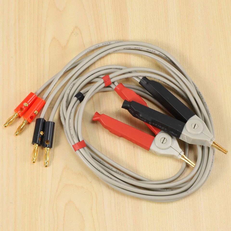 1 pair insulated banana plug clips cable Low Resistance Clip Probe ...