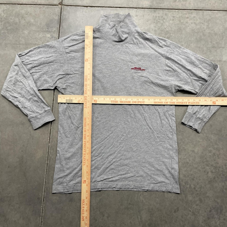 DHL Express Shirt Mens Medium Gray Long Sleeve Mock Neck Turtleneck ...