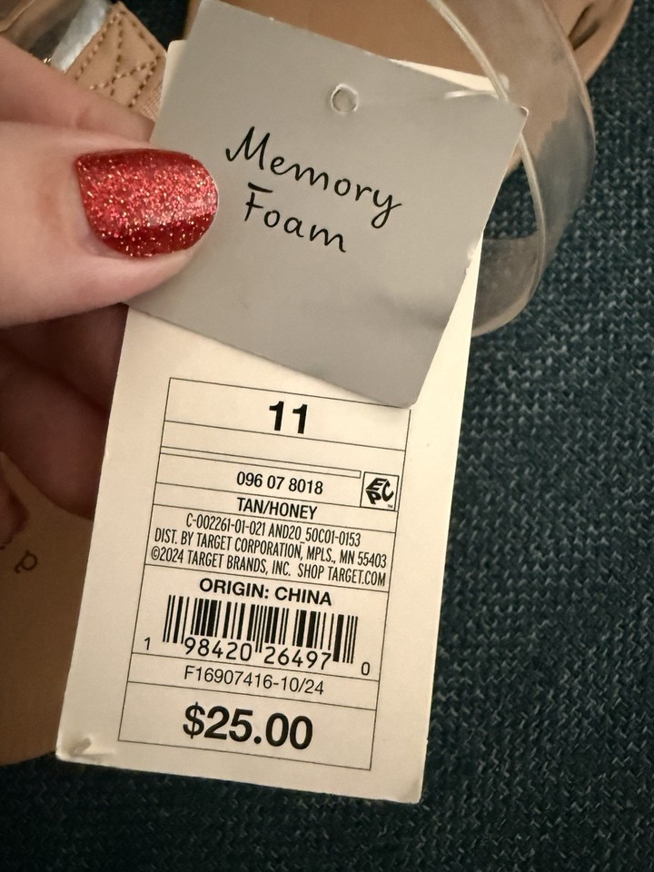 Women's Honey Metal Toe Loop Double Band Slide Sandals with Memory Foam ...