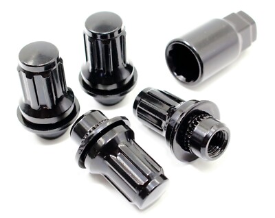 4 Gloss Black 12x1.5 1.87 47mm Factory Mag Wheel Locks for Toyota ...
