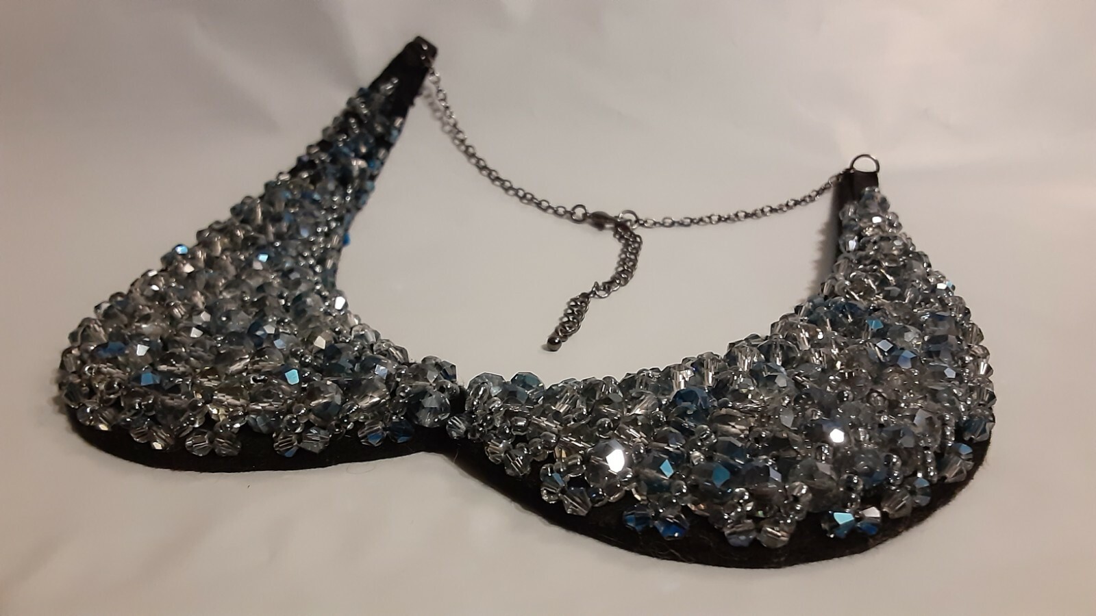 Vintage Metallic Beaded Neck Collar Necklace Bib Hand… - Gem