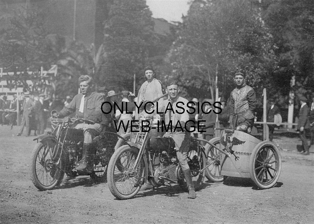 1923 MOTORCYCLE CHARIOT RACING UNIQUE PHOTO DAREDEVIL STUNT INNOVATIVE ...