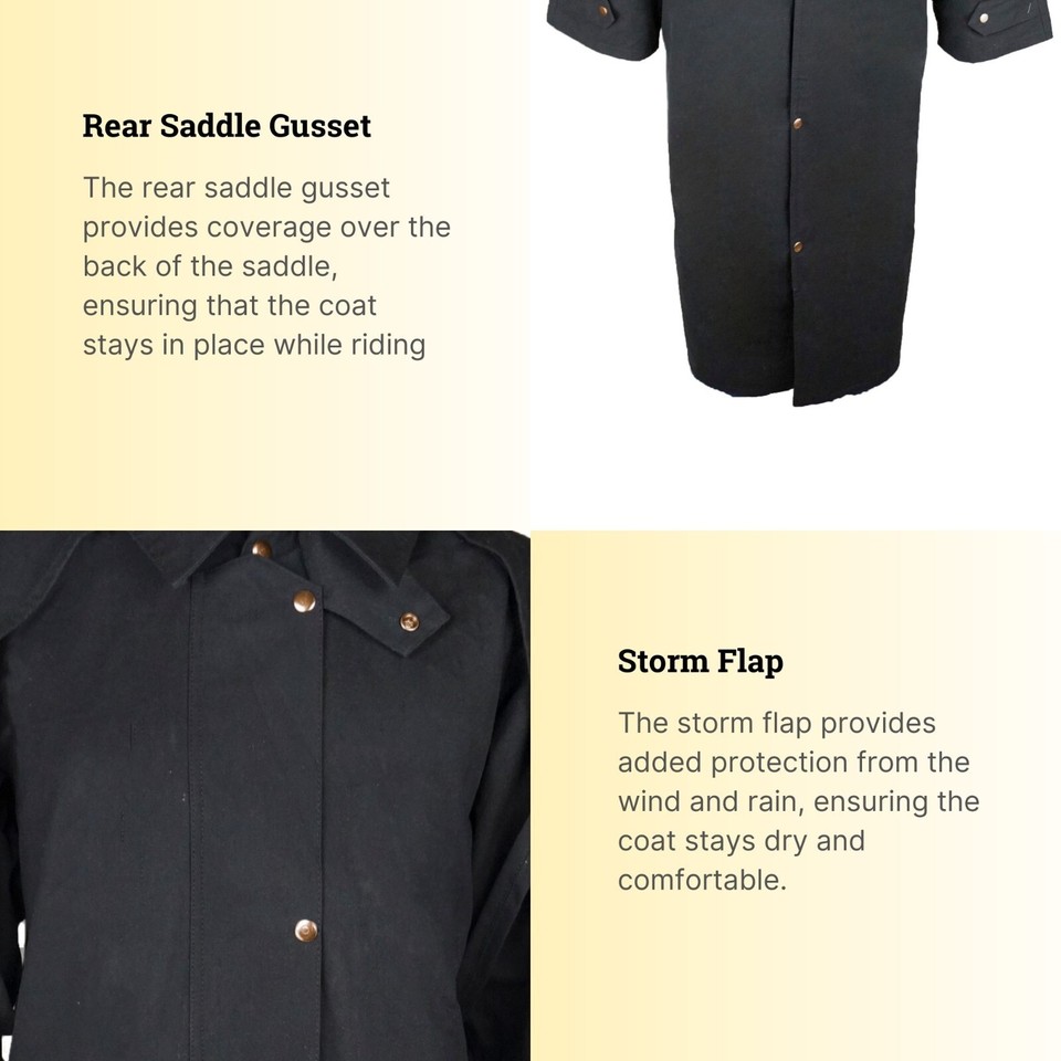 Premium Unisex Western Long Duster Oilskin Jacket Waterproof Coat Free ...