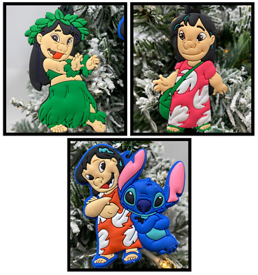 Lilo and Stitch Ornaments 3 Piece Set - Lilo Christmas Ornaments Set of ...