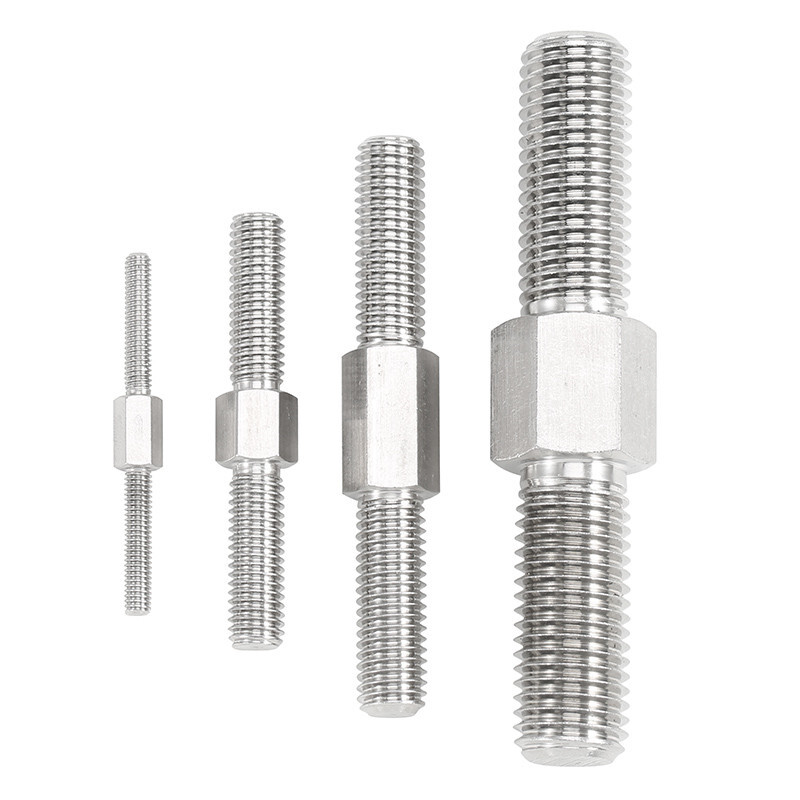 304 Stainless Steel Hex Head Double End Studs Rods Right Left hand ...