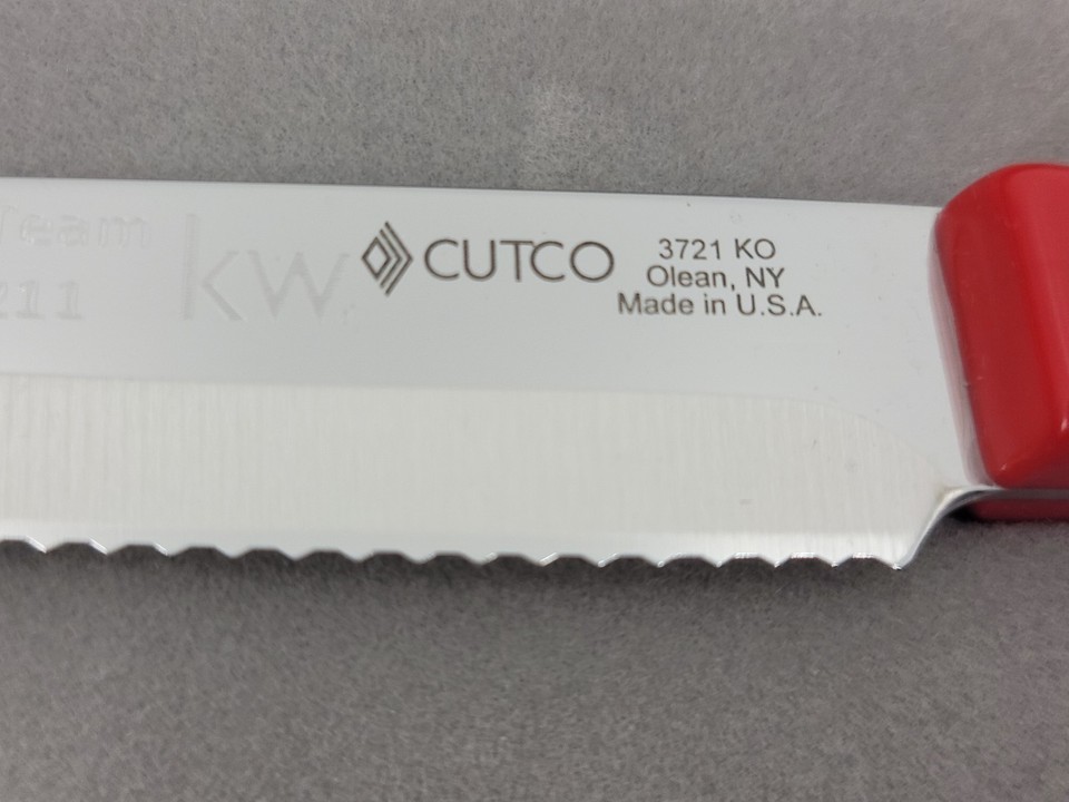 Cutco 3721 KO Serrated Knife Santoku Red Handle (Realty Engraving) New ...