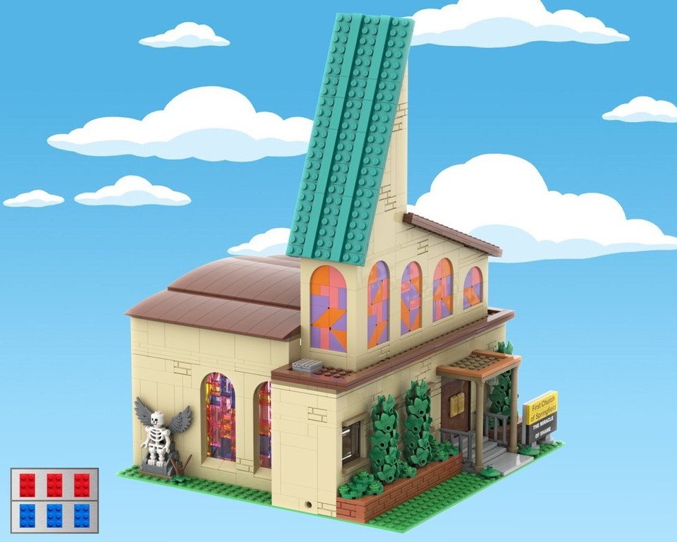 The Simpsons Springfield Church MOC - 1896 Pcs Building Blocks Set | eBay